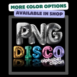 Disco Ball PNG Font: 3D Alphabet Colorful Green Sparkly Clipart Letters ...