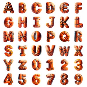 Basketball PNG, Doodle Letters, Doodle Font, 3D Letters, Alphabet PNG ...