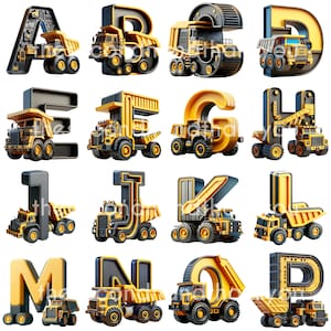 Truck PNG, Doodle Letters, Doodle Font, 3D Font, 3D Alphabet PNG ...