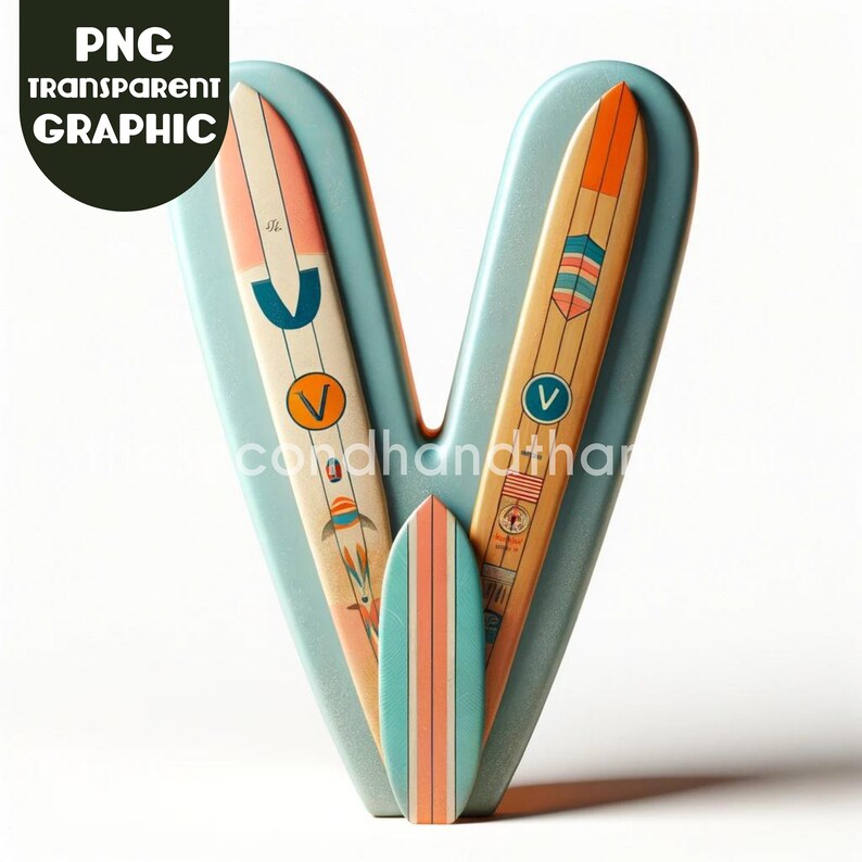 Surfboard Alphabet, 3D Font, Surfer Clipart, Doodle Letters ...