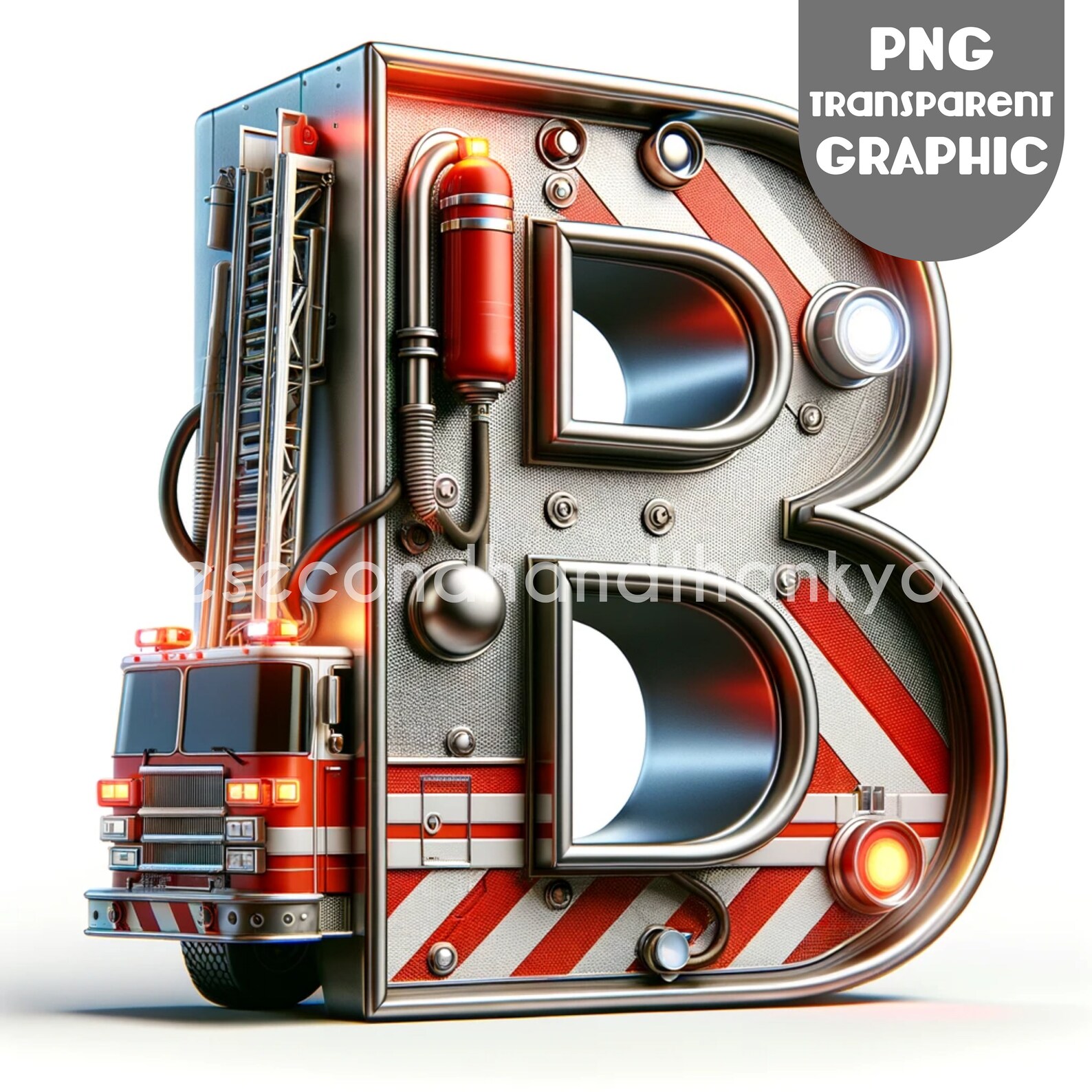 Fire Truck PNG, Doodle Letters, Doodle Font, 3D Letters, Alphabet PNG ...