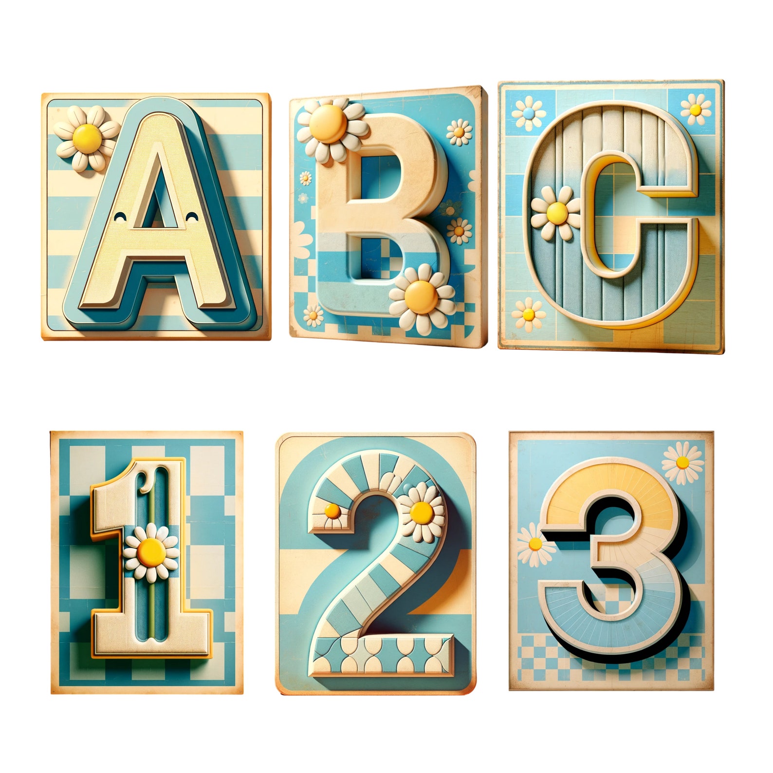 Alphabet PNG, 3D Letters, Retro Doodle Letters, Doodle Font, 3D ...