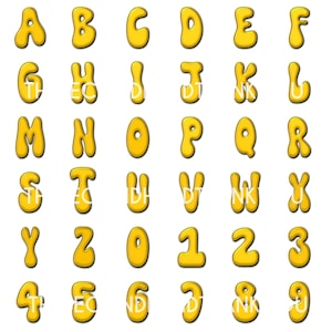 Bubble Font Groovy Text Letters, Retro Alphabet, Wavy Doodle Letters ...