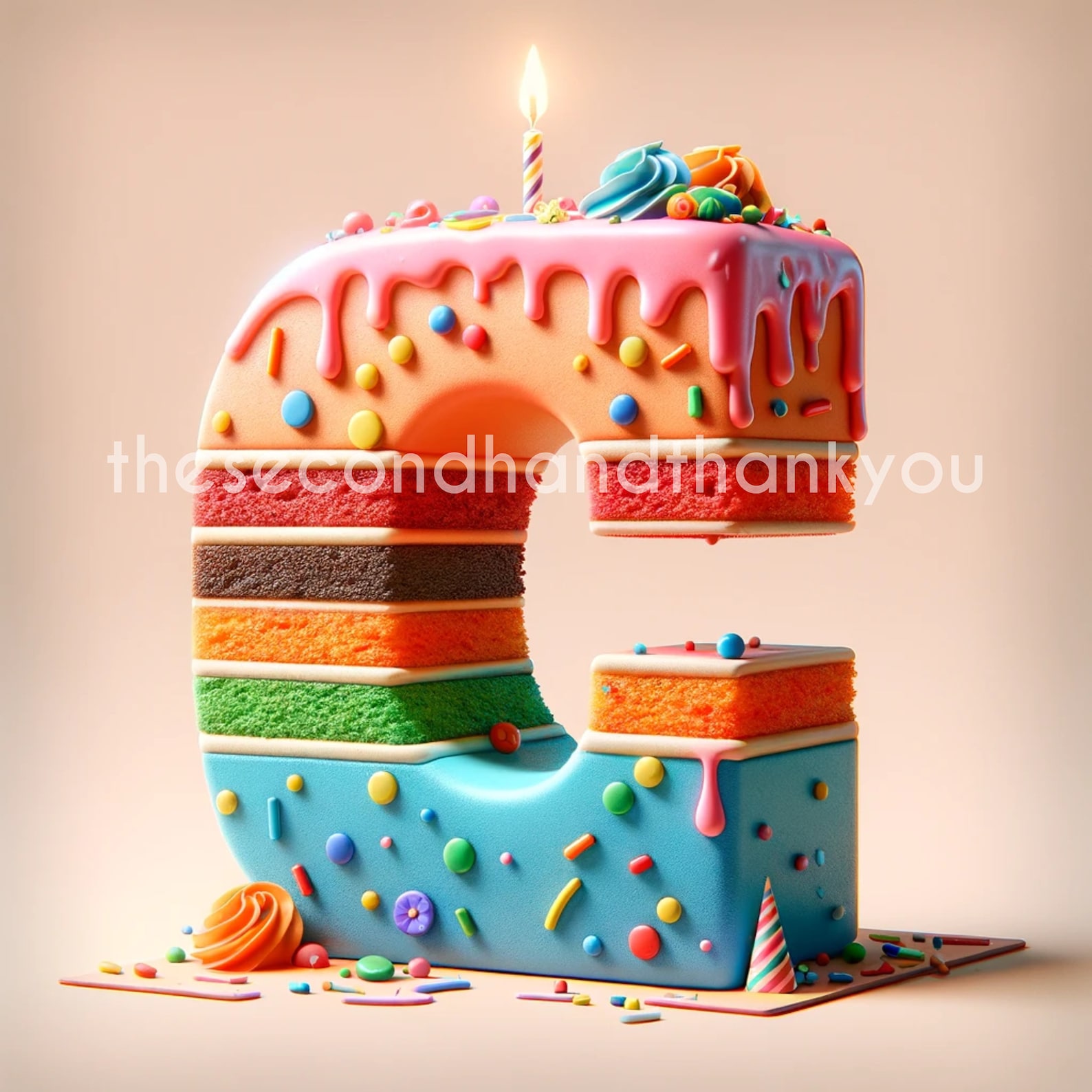 3D Birthday Cake Doodle Letters Doodle Letters Birthday Cake Digital ...