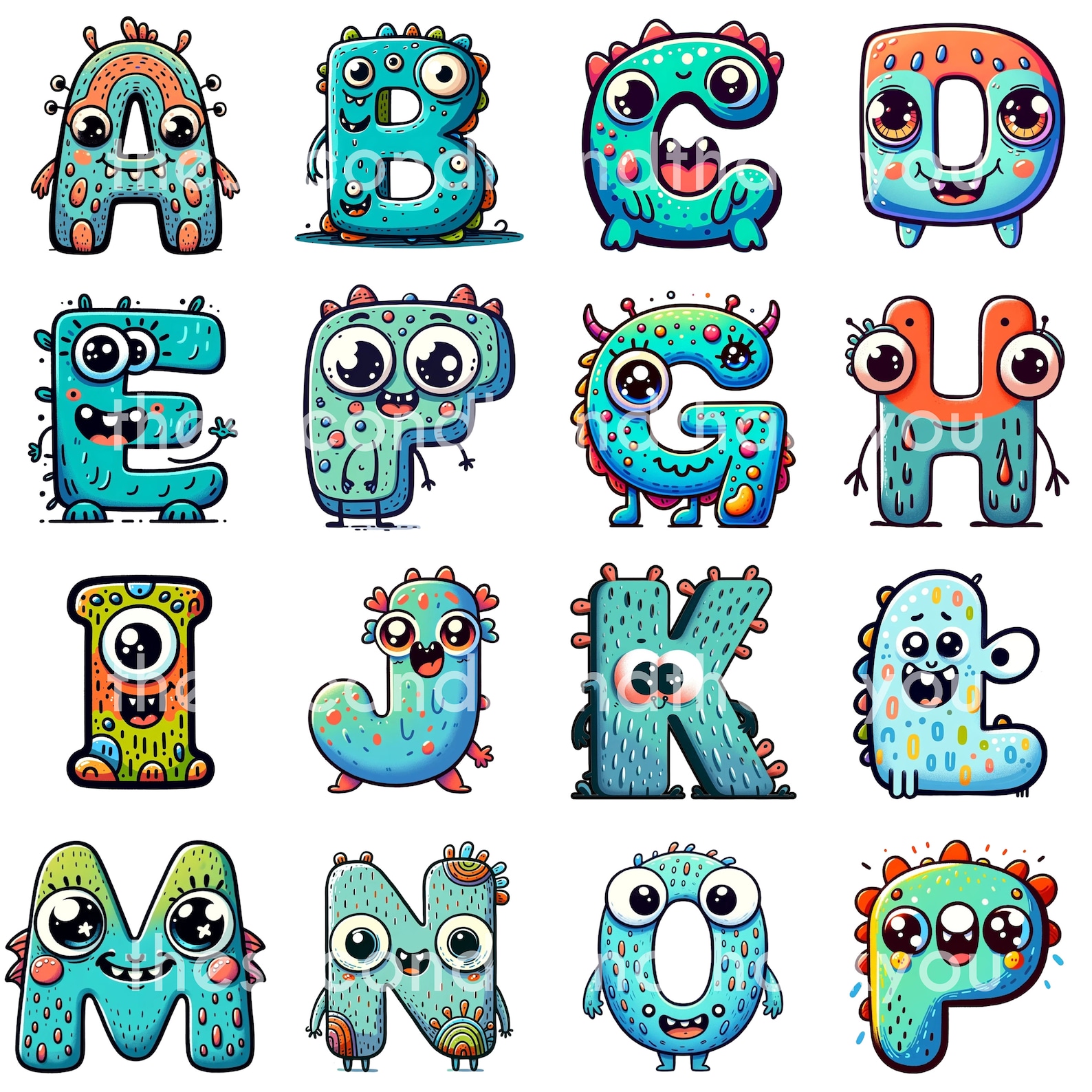 Monster PNG, Doodle Letters, Doodle Font, Monster Alphabet, Alphabet ...