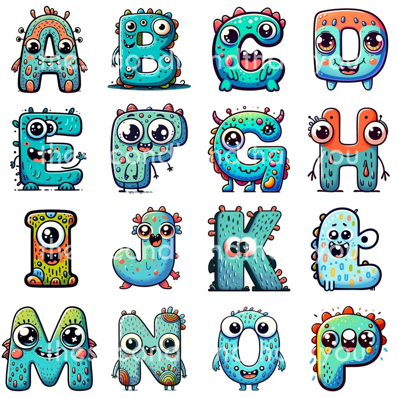 Monster PNG, Doodle Letters, Doodle Font, Monster Alphabet, Alphabet ...