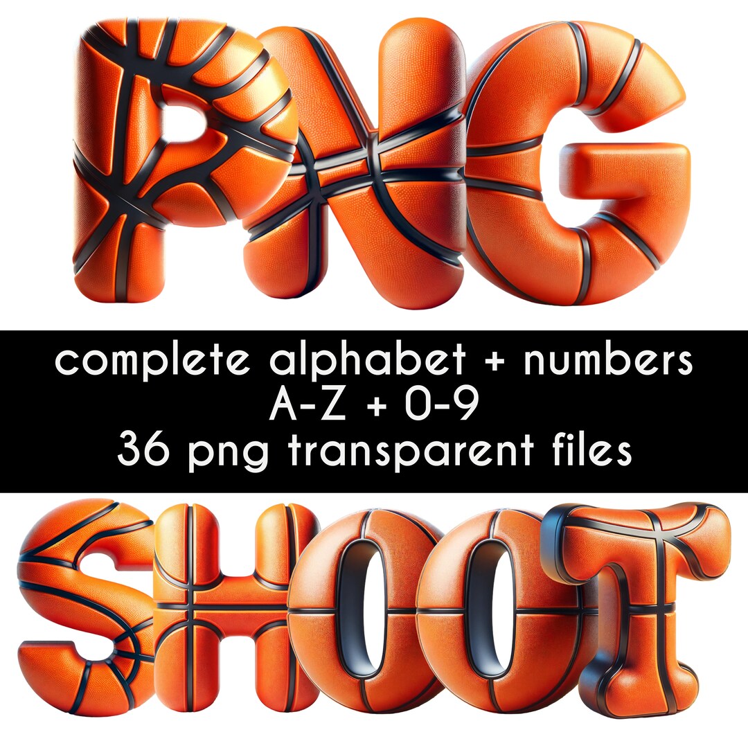 Basketball PNG, Doodle Letters, Doodle Font, 3D Letters, Alphabet PNG ...