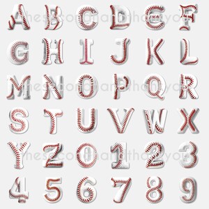 Baseball PNG, Doodle Letters, Doodle Font, 3D Letters, Alphabet PNG ...