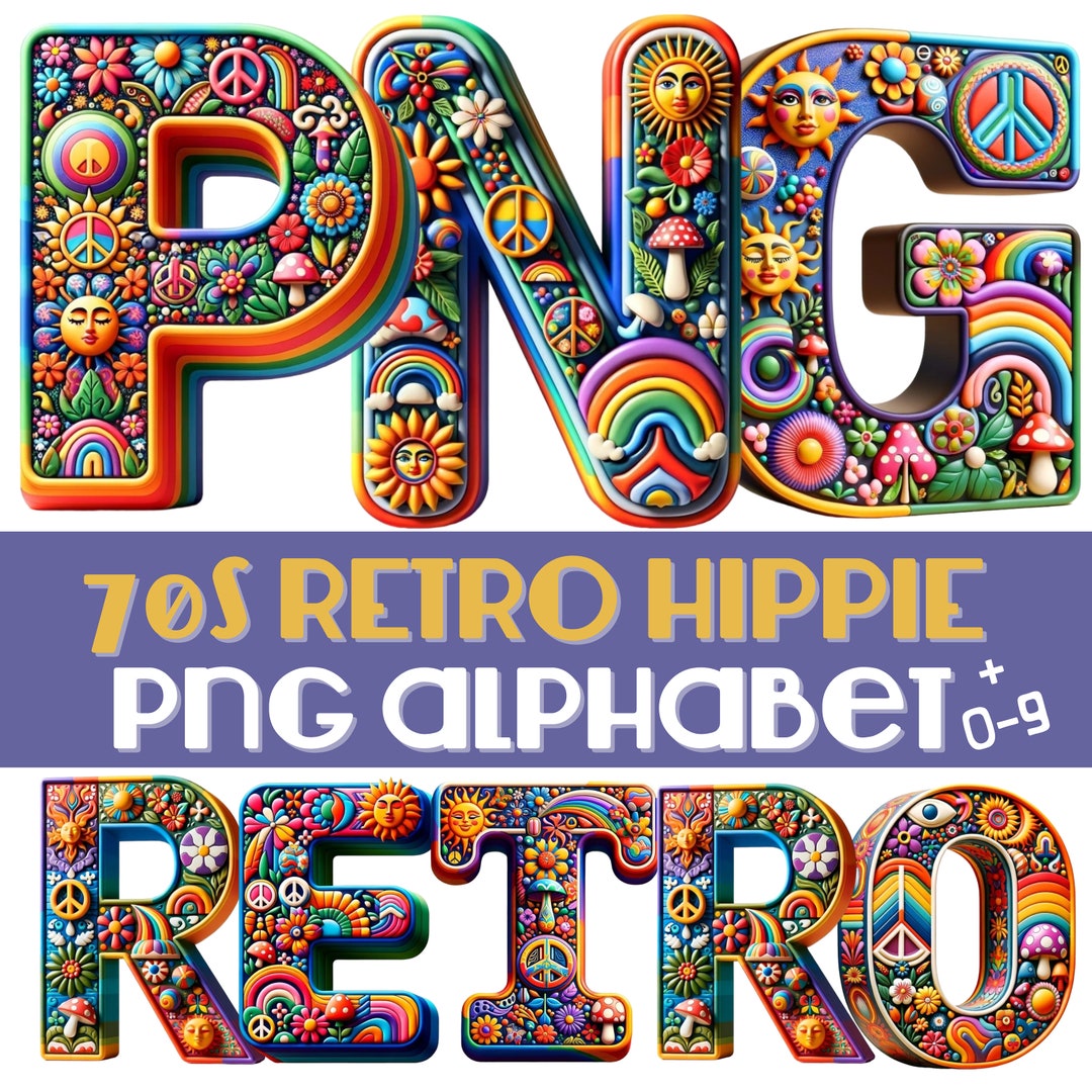 70s Retro Letters, Doodle Letters, 3D Letters, Retro Clipart, Alphabet ...