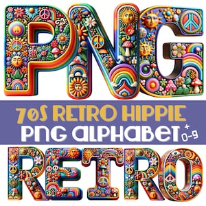 70s Retro Letters, Doodle Letters, 3D Letters, Retro Clipart, Alphabet ...