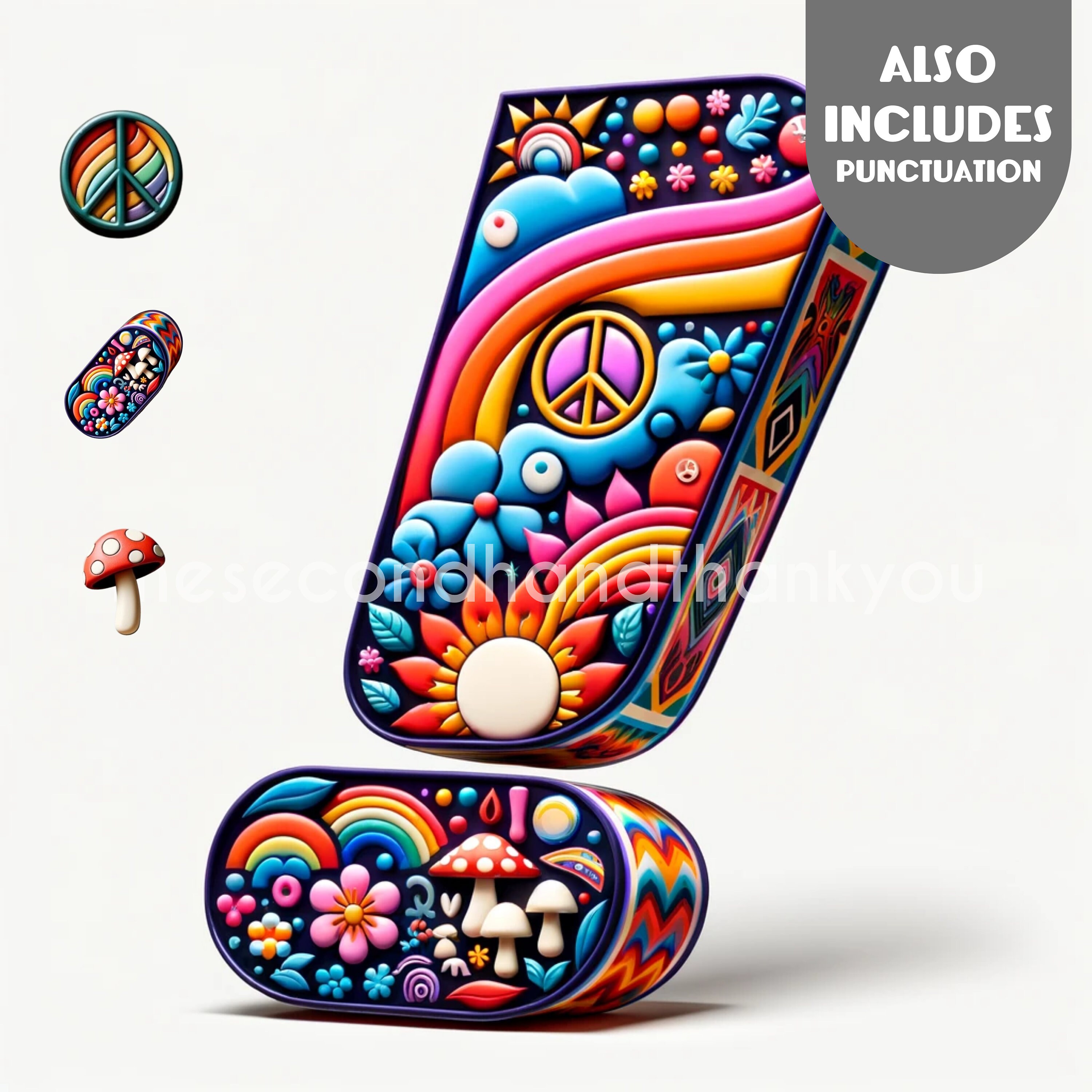 70s Retro Letters, Doodle Letters, 3D Letters, Retro Clipart, Alphabet ...