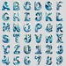 Ocean Wave Font 3D PNG Letters, Water Alphabet Set, Beach Doodle Letter ...