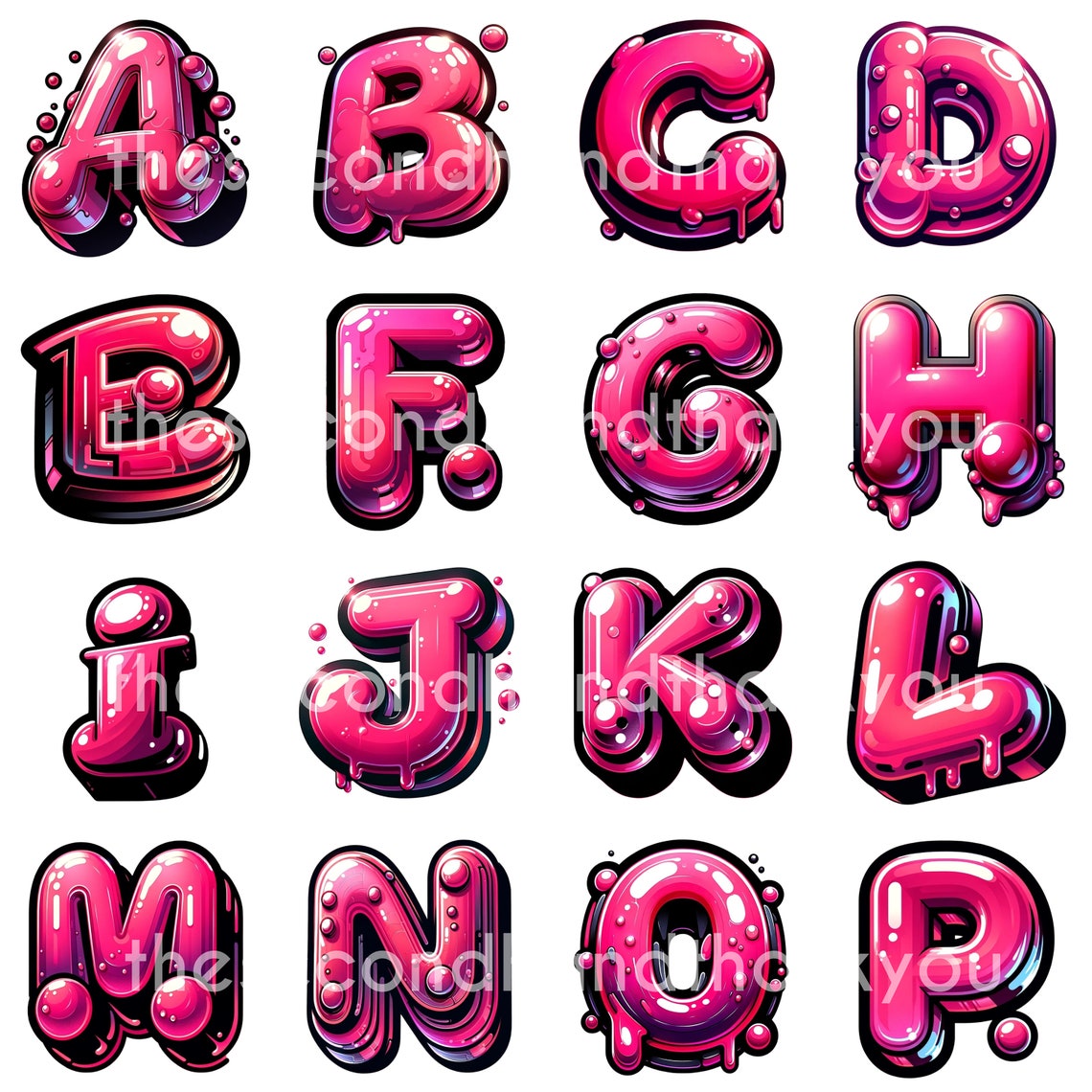 Graffiti Font Bundle 3D PNG Alphabet, Bubble Letters, Doodle Font ...