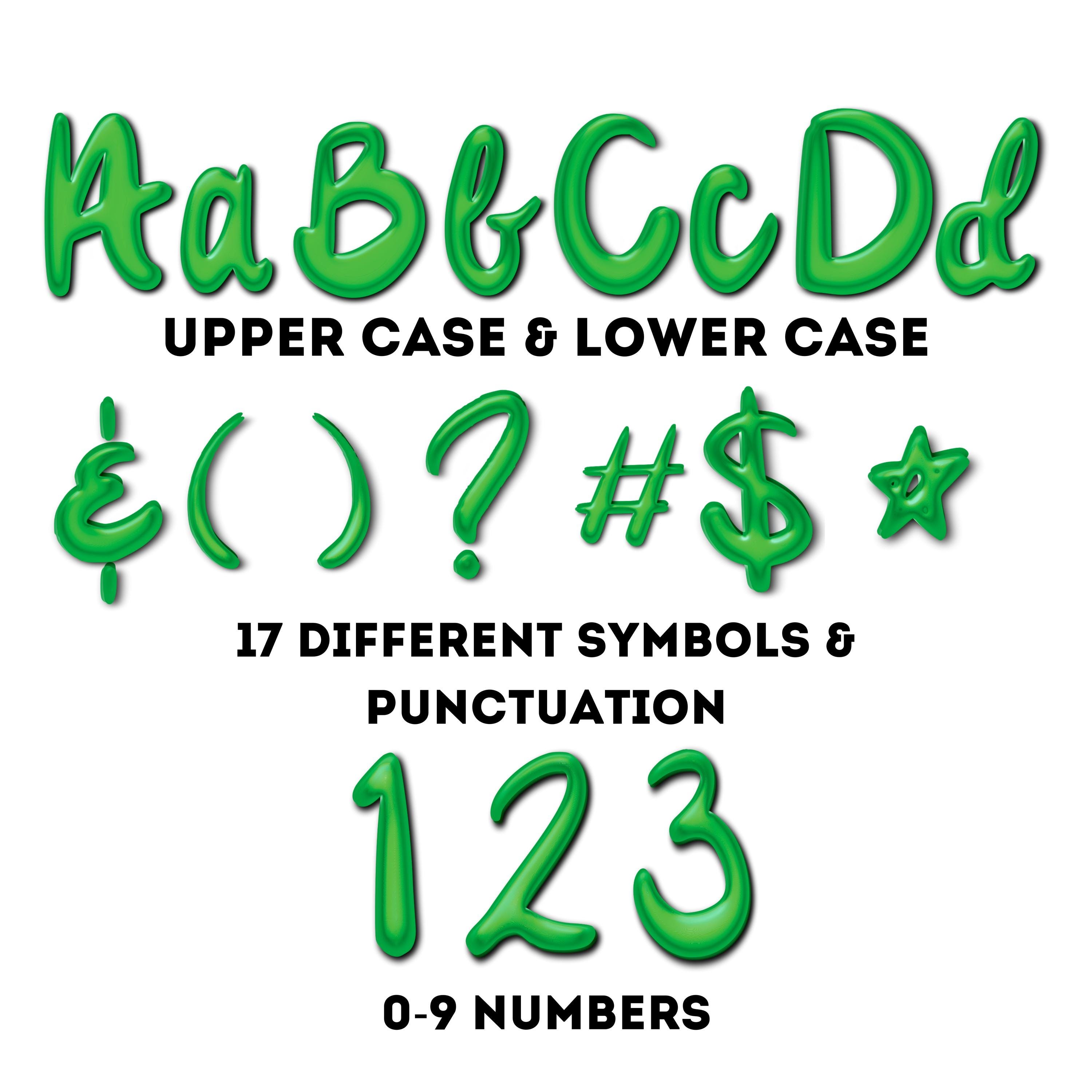 Green Bubbly Script PNG Alphabet Clipart | Slime 3D Letter Font for ...