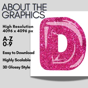 Pink Glitter Alphabet PNG Clipart, 3D PNG Letters & Numbers, Alpha ...