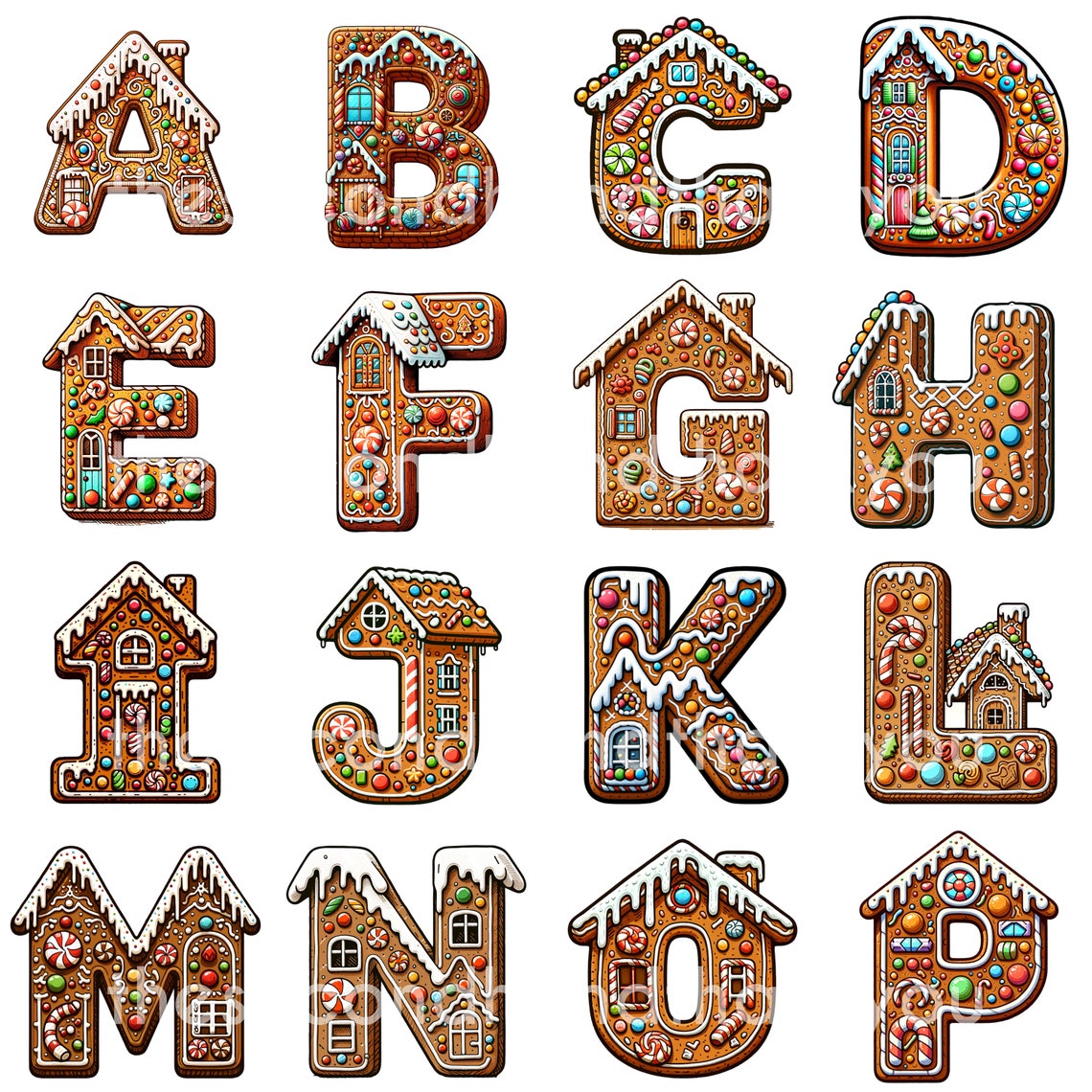 Christmas Letters, Christmas Doodle Letters, Gingerbread Alphabet ...