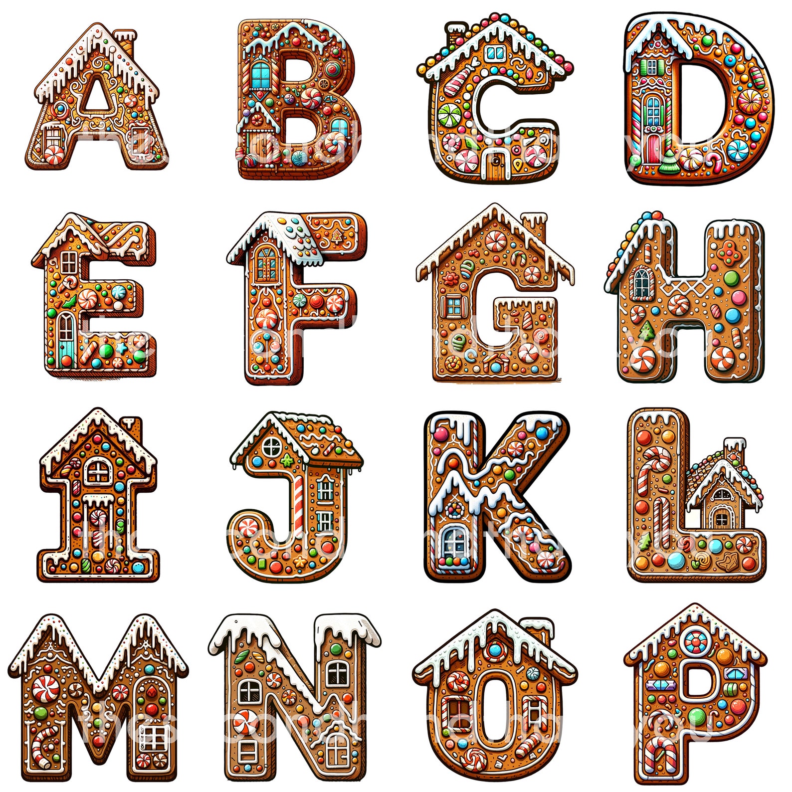Christmas Letters, Christmas Doodle Letters, Gingerbread Alphabet ...