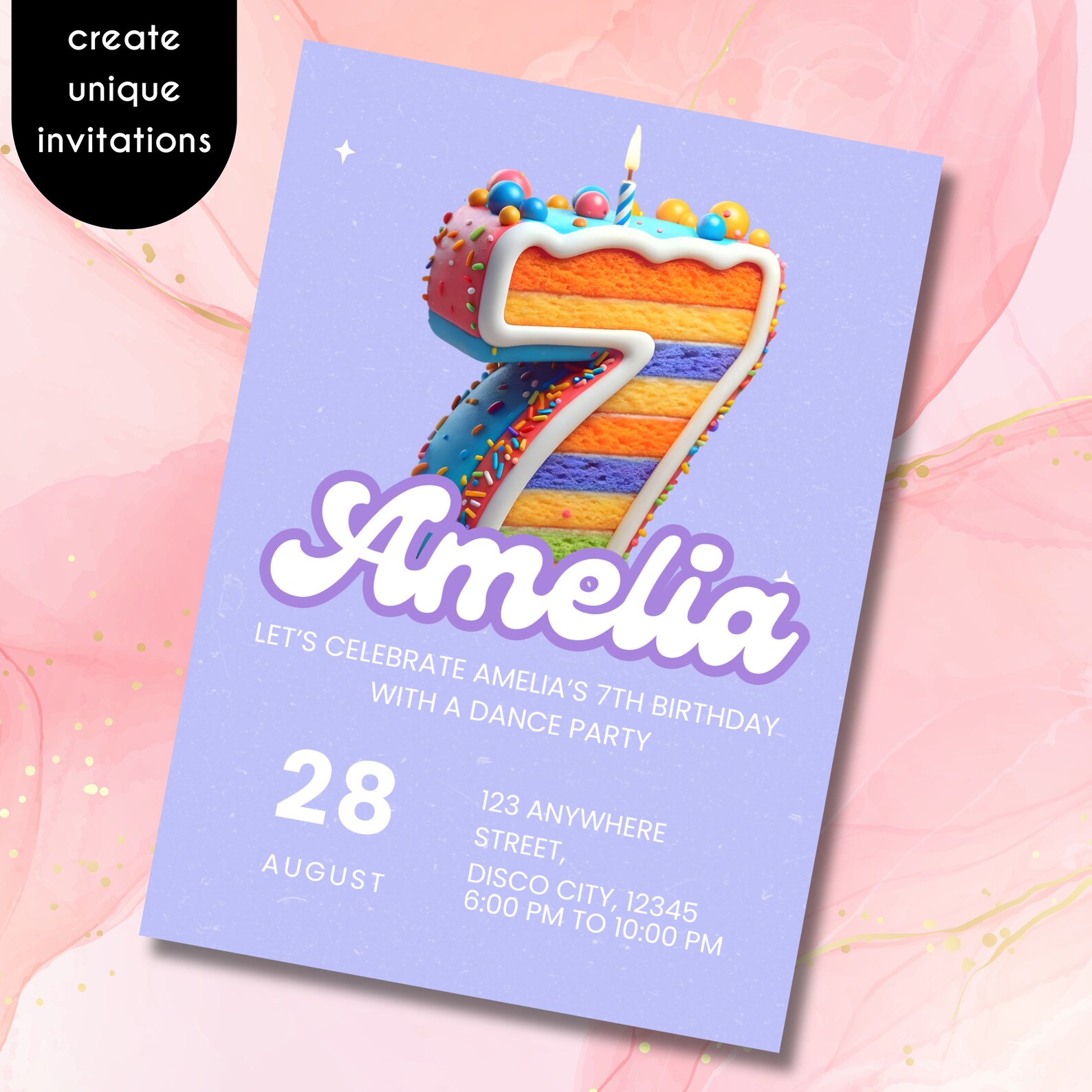 3D Birthday Cake Doodle Letters - Doodle Letters - Birthday Cake ...
