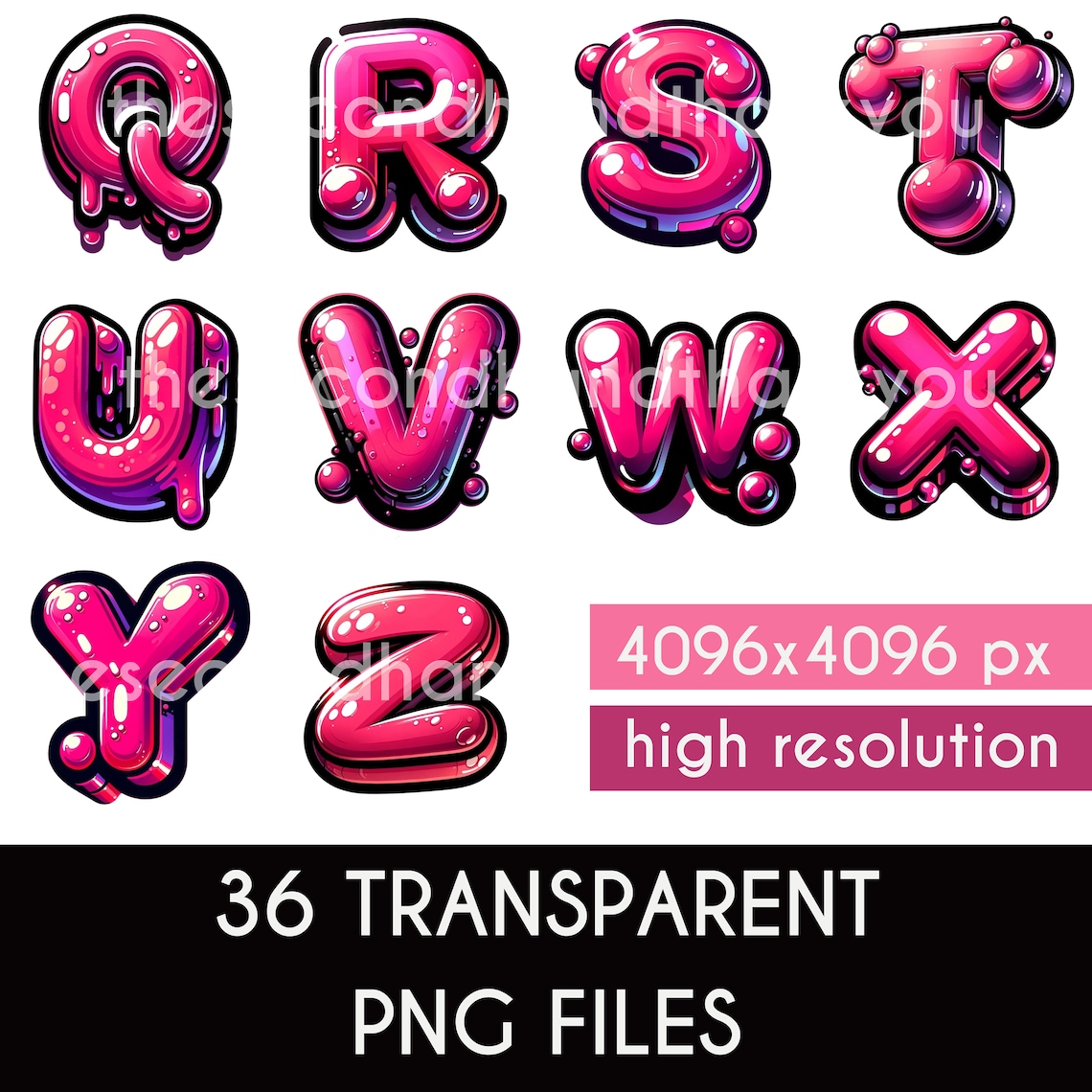 Graffiti Font Bundle - 3D PNG Alphabet, Bubble Letters, Doodle Font ...