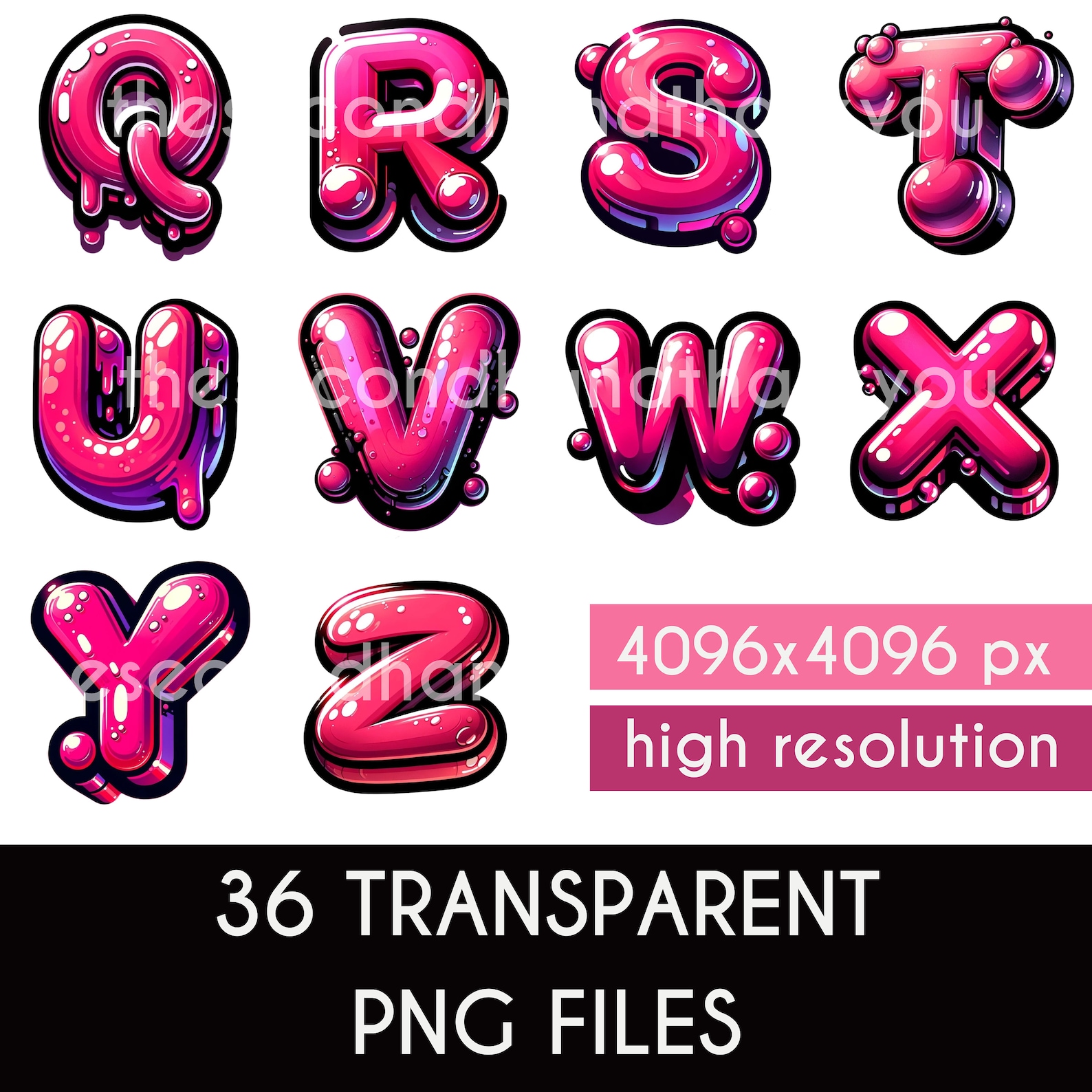 Graffiti Font Bundle - 3D PNG Alphabet, Bubble Letters, Doodle Font ...