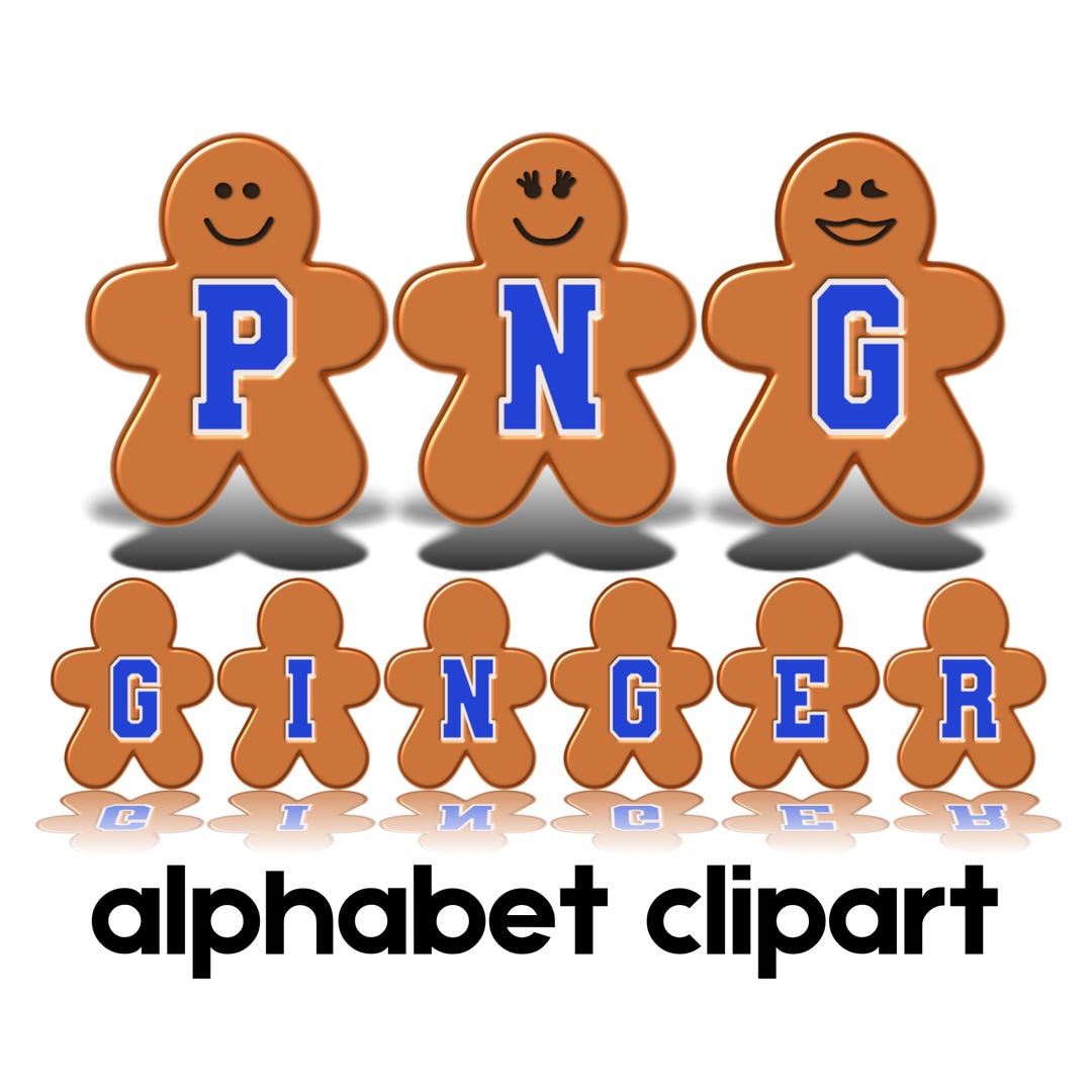 Gingerbread Alphabet Clipart PNG, Gingerbread Man, Doodle Letters ...