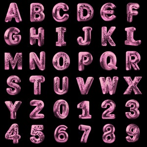 Disco Ball PNG 3D Alphabet: Pink Colorful Sparkly Clipart Letters ...