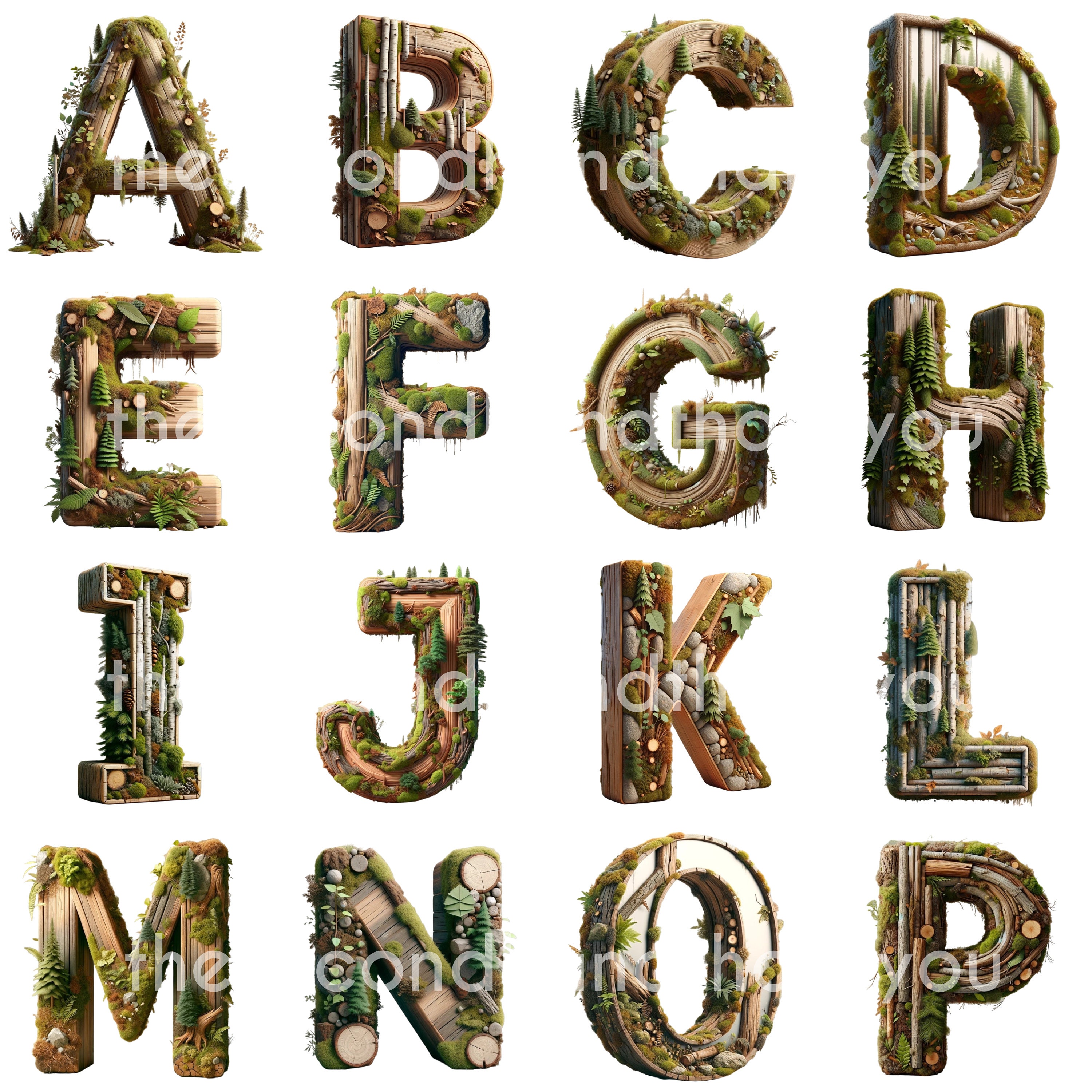 Nature PNG, Doodle Letters, Doodle Font, 3D Letters, Alphabet PNG ...