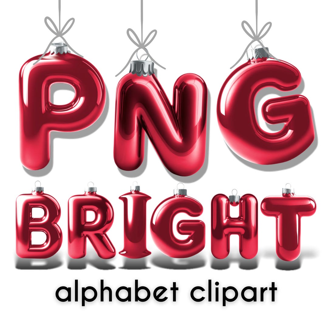 Red Holiday Alphabet PNG Font for Download, Red Christmas Letters ...