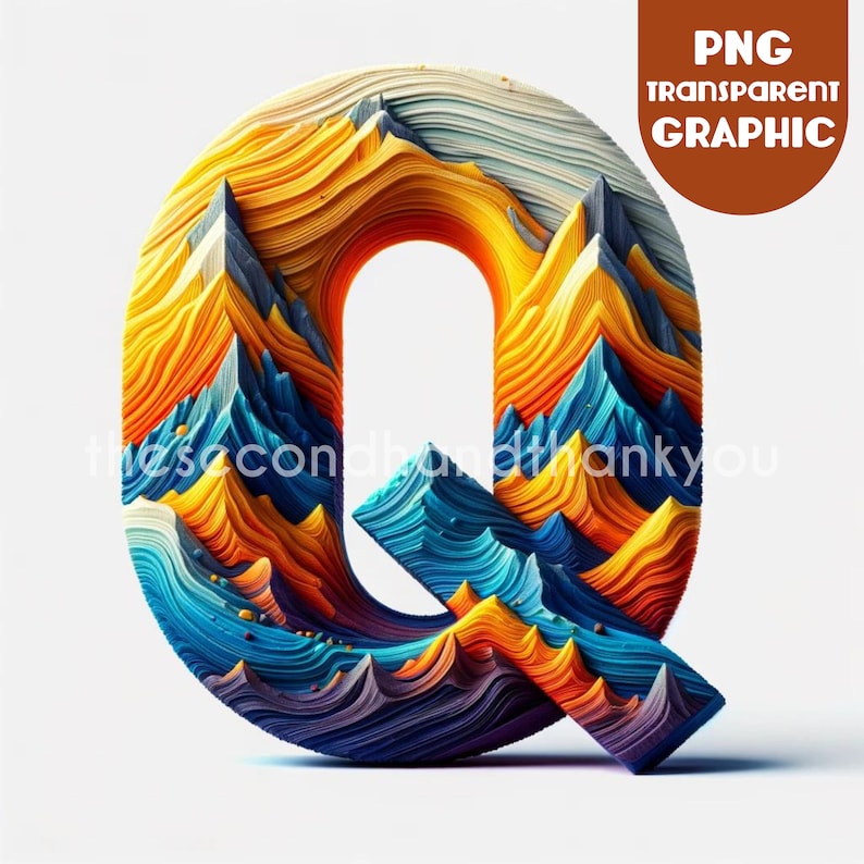 Groovy Font PNG, Mountain Clipart, Doodle Letters, Doodle Font, 3D ...