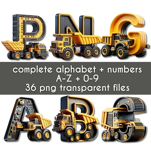 Truck PNG, Doodle Letters, Doodle Font, 3D Font, 3D Alphabet PNG ...