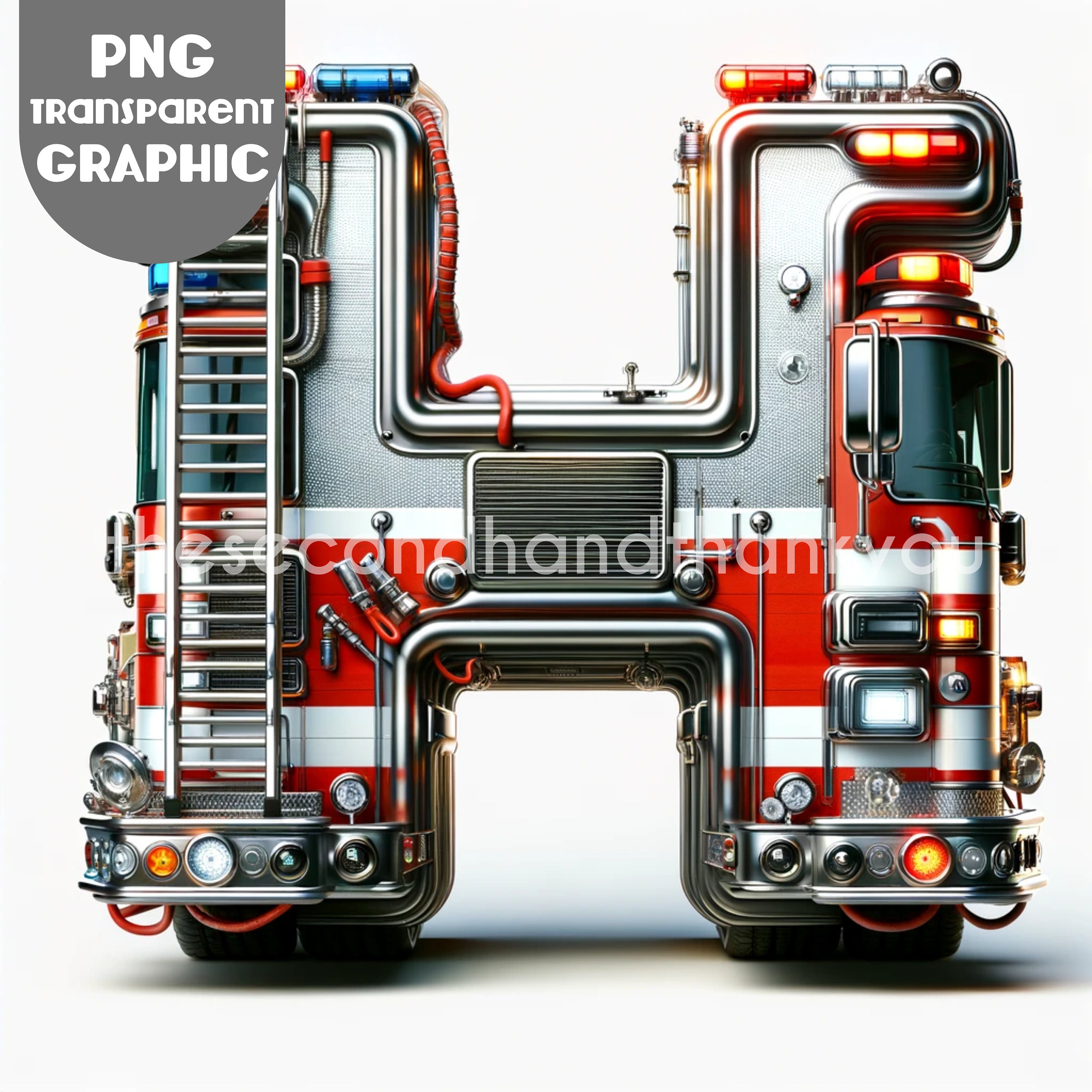 Fire Truck PNG, Doodle Letters, Doodle Font, 3D Letters, Alphabet PNG ...