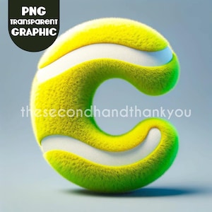 Tennis PNG, Tennis Ball Doodle Letters, Doodle Font, 3D Letters ...