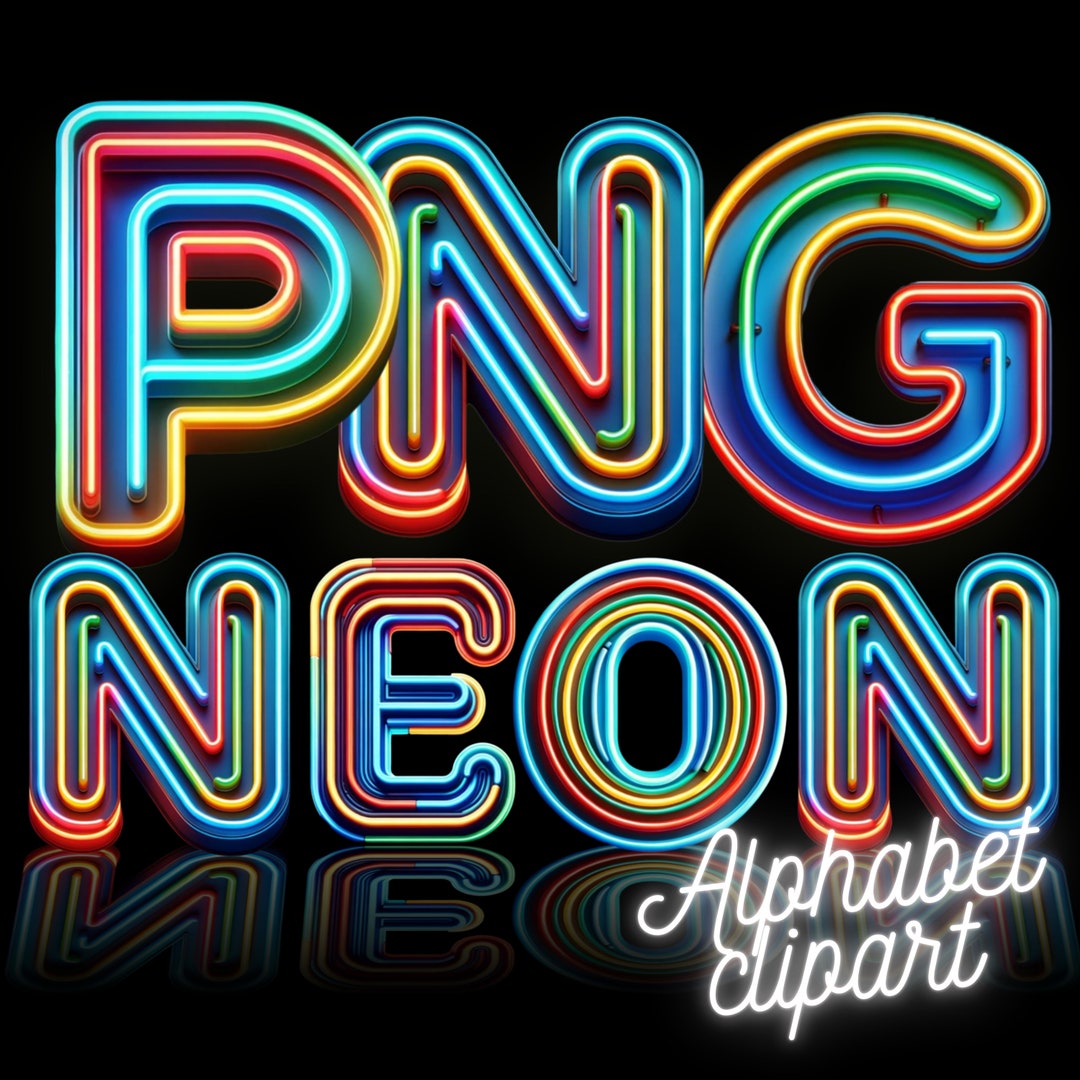 Neon Letters, Doodle Letters, Doodle Font, 3D PNG Neon Letters ...