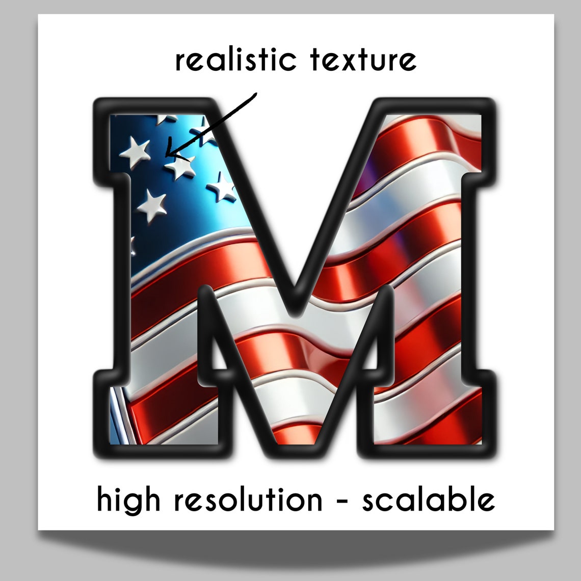 American Flag Alphabet Clipart | Patriotic USA Letters & Numbers PNG ...