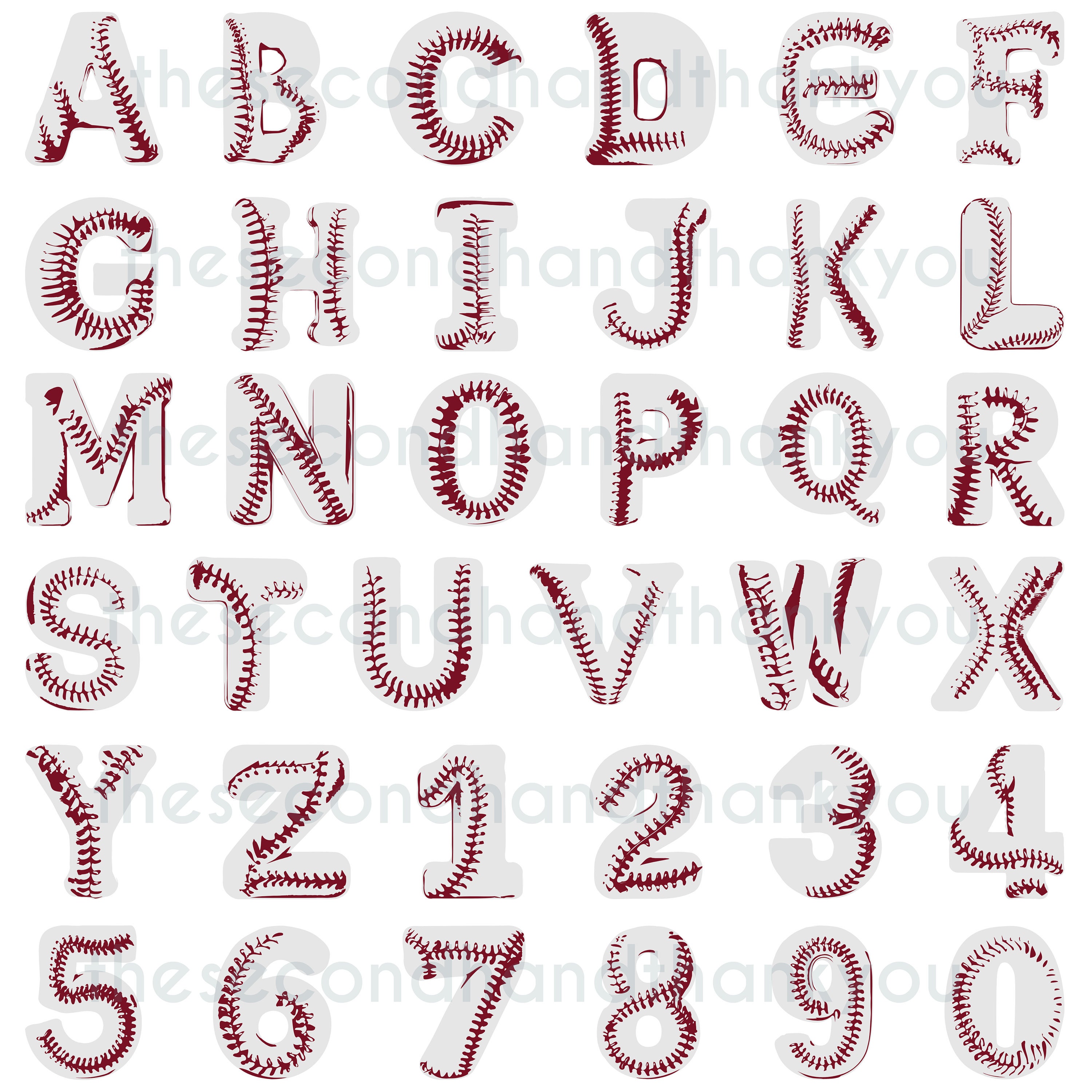 Baseball SVG Letters Numbers, 3D SVG Alphabet, Baseball PNG, Digital ...