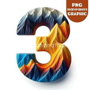 Groovy Font PNG, Mountain Clipart, Doodle Letters, Doodle Font, 3D ...