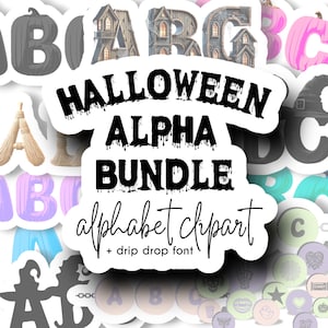 Halloween Alphabet PNG Font SVG Bundle | Halloween Doodle Letters ...