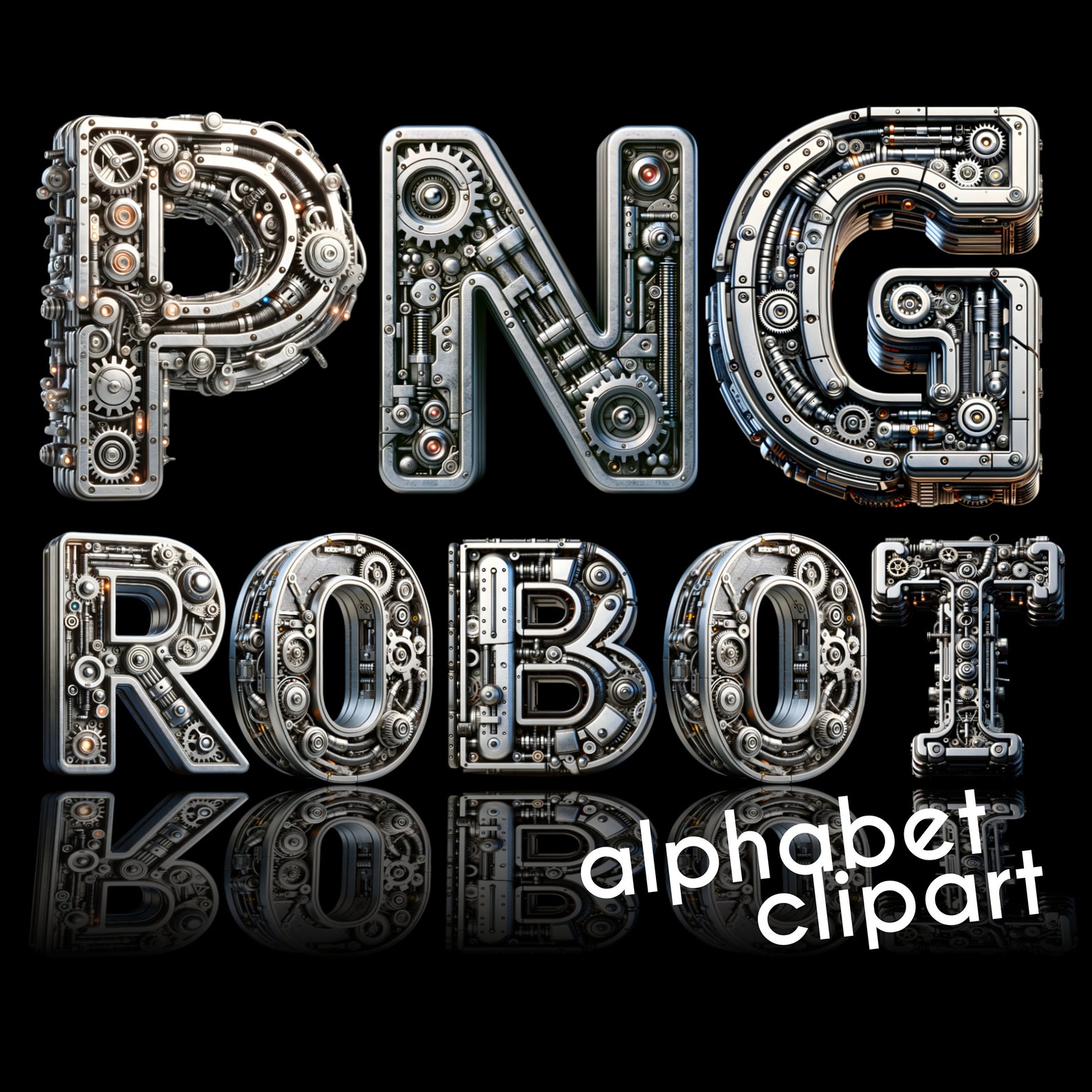 Robot PNG, Doodle Letters, Doodle Font, 3D Letters, Alphabet PNG ...