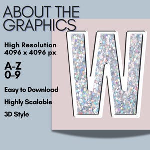 Silver Glitter Alphabet Clipart - 3D Shiny Letters, PNG Files for ...