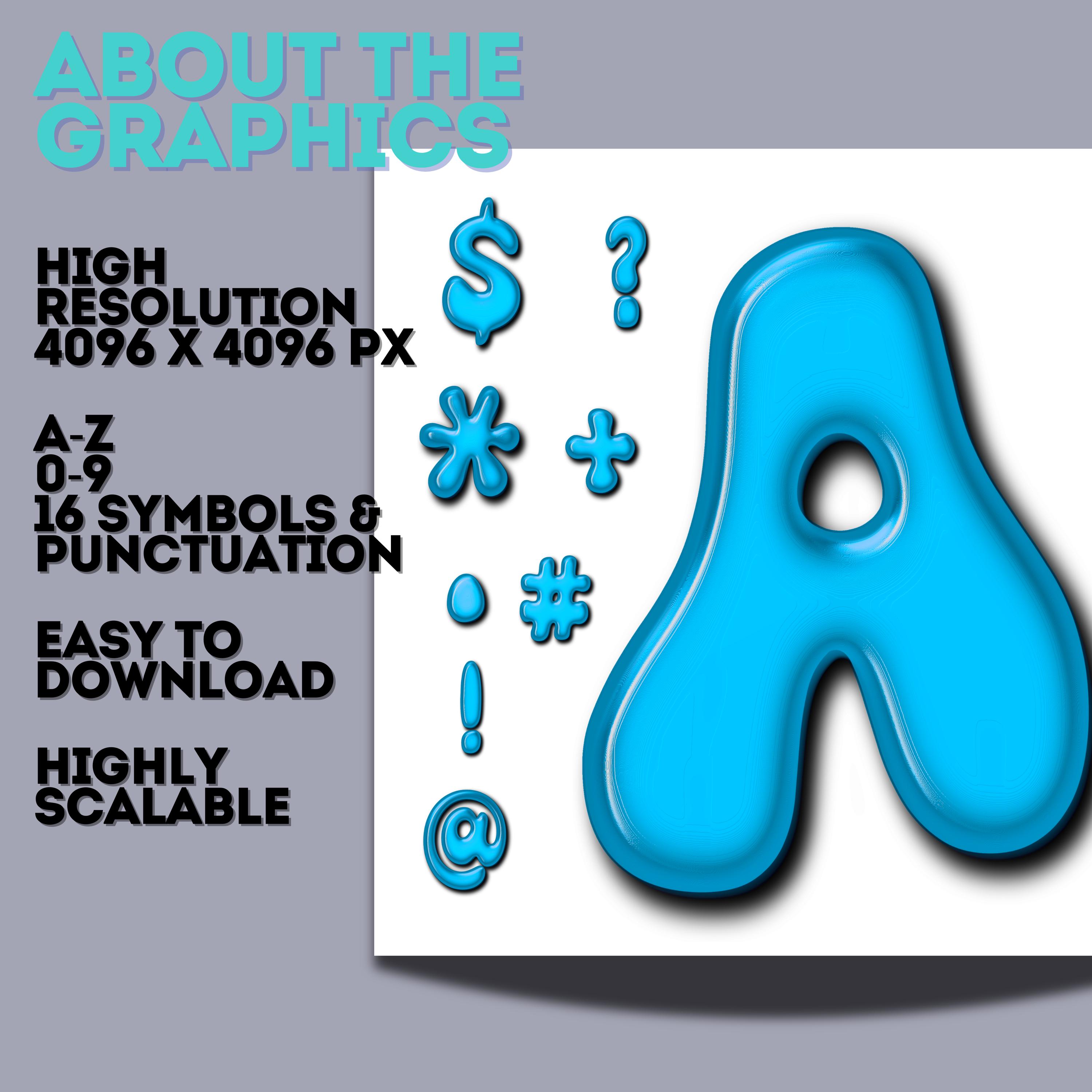 Blue Bubble Font Groovy Text Letters, Retro Alphabet, Wavy Doodle ...
