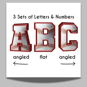 Baseball PNG Varsity Font, 3D PNG Letters, Baseball Doodle Letters ...