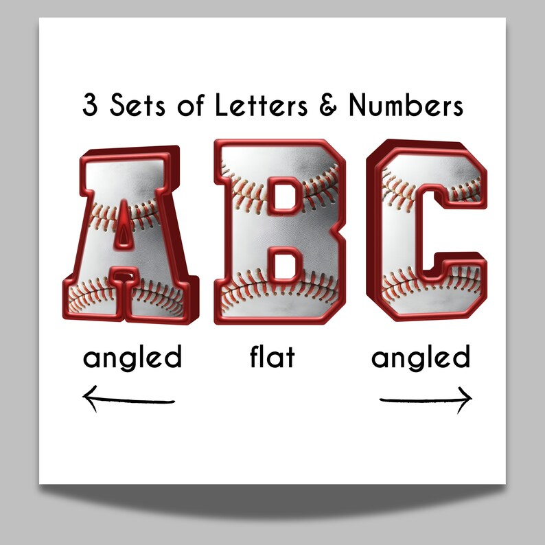 Baseball PNG Varsity Font, 3D PNG Letters, Baseball Doodle Letters ...