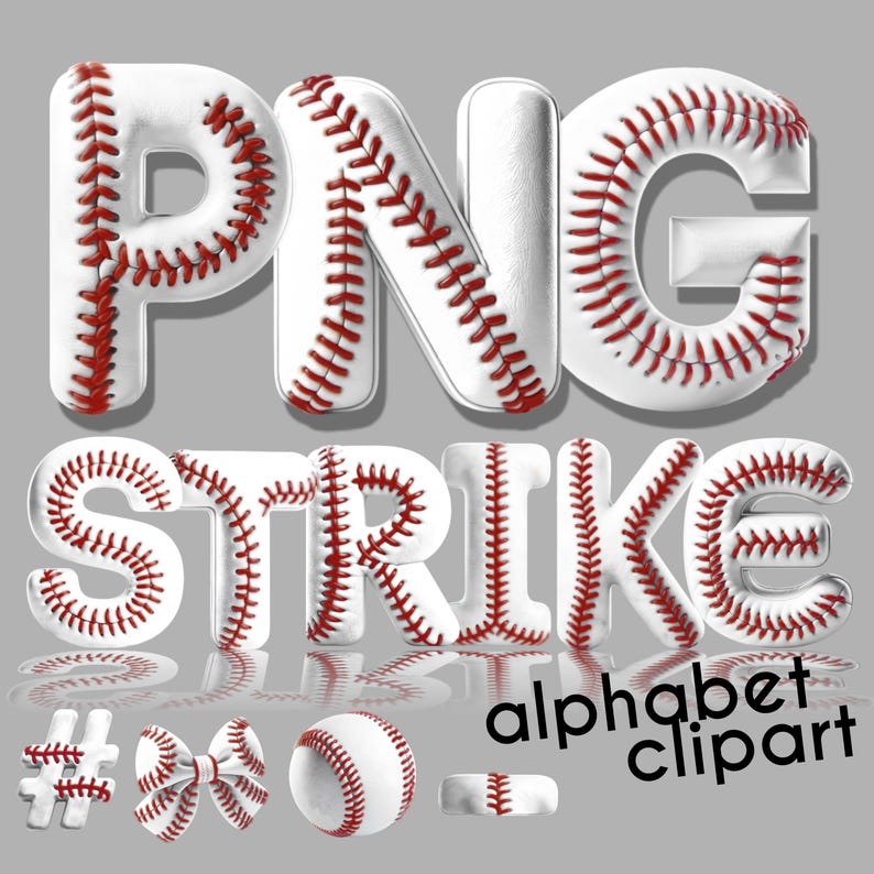 Baseball PNG, Doodle Letters, Doodle Font, 3D Letters, Alphabet PNG ...