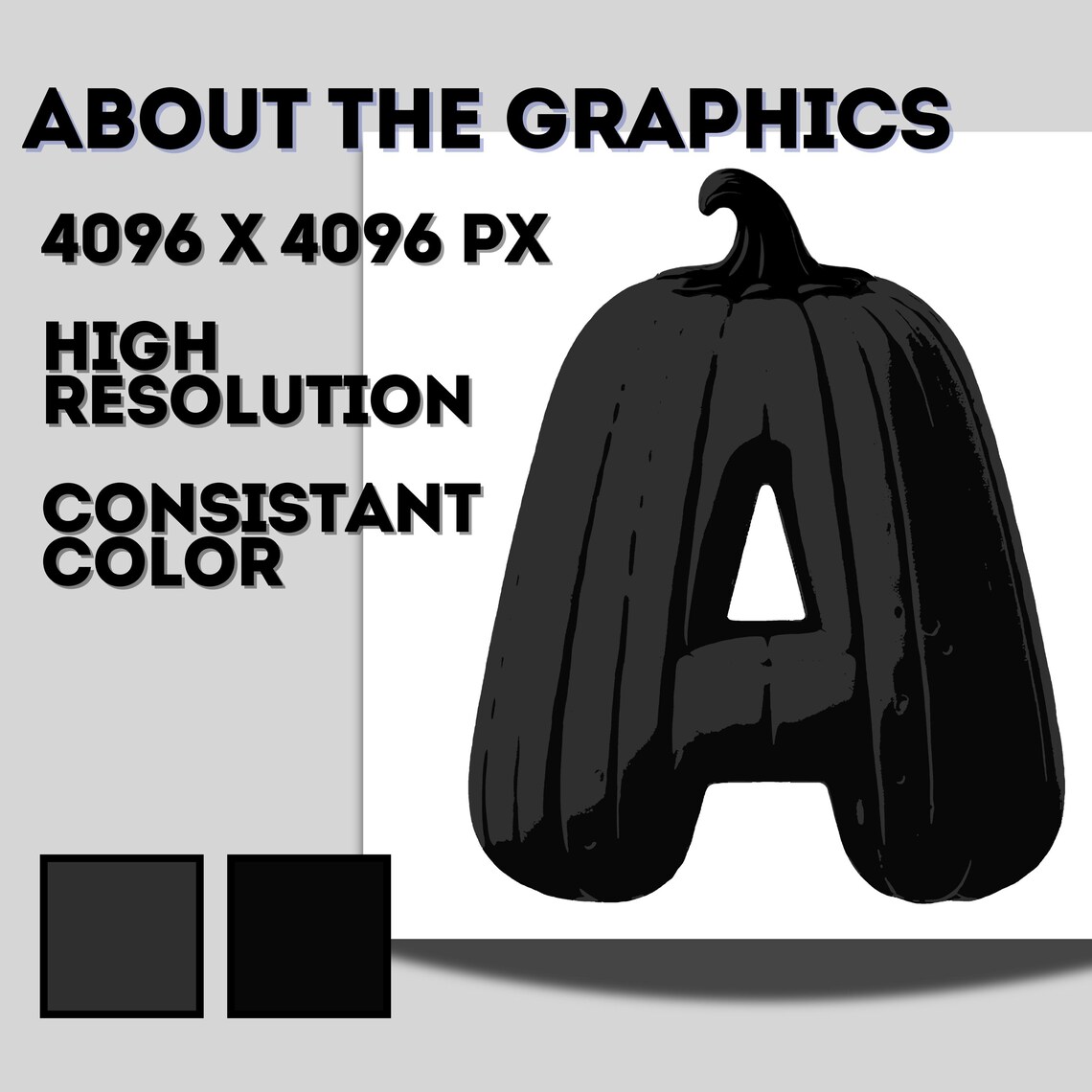 Black Pumpkin PNG Alphabet Letters Clipart | Halloween 3D PNG Font for ...