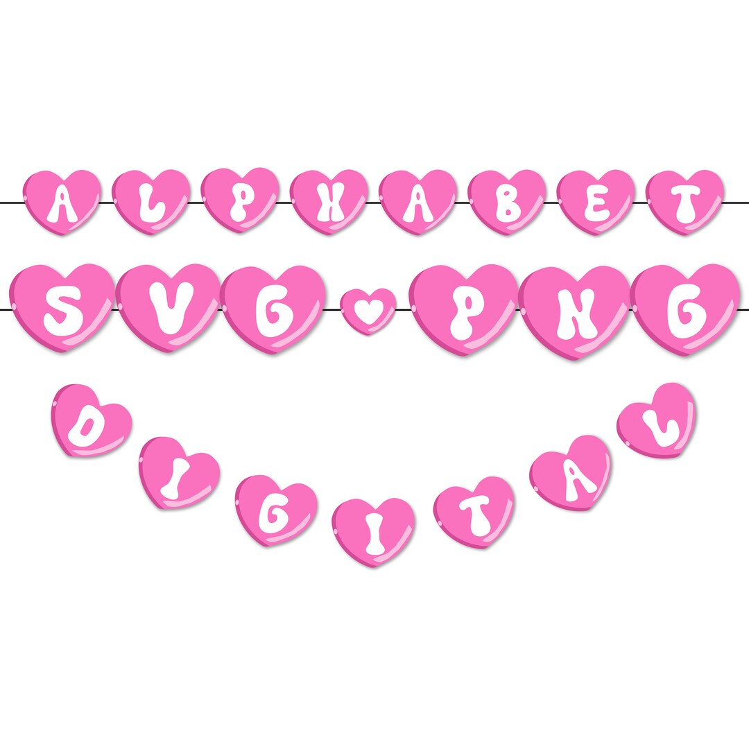 Candy Heart SVG, Alphabet PNG, Friendship Bead Bracelet SVG, Heart Svg ...