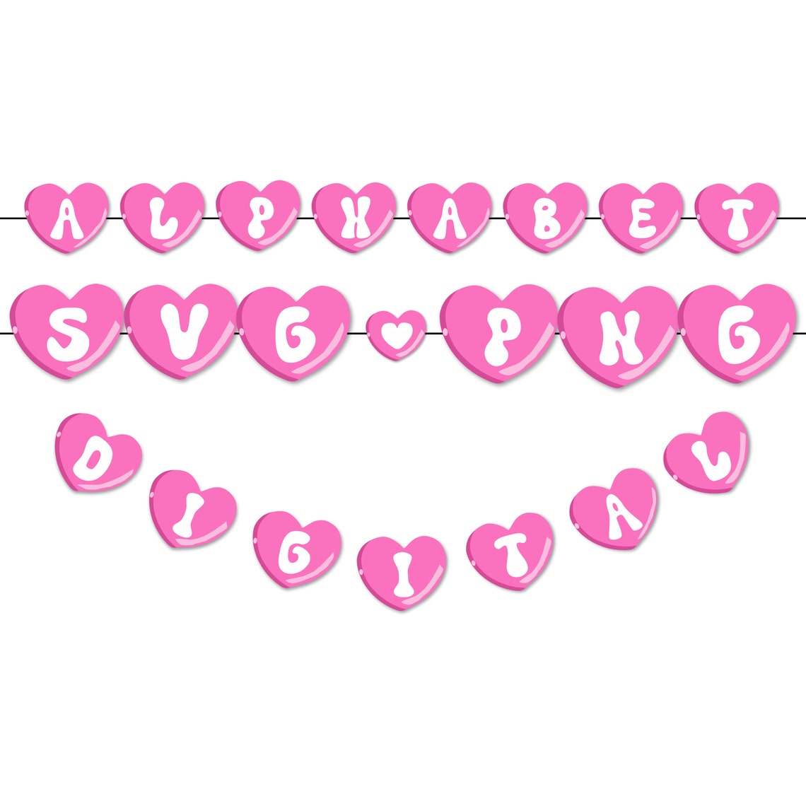 Candy Heart SVG, Alphabet PNG, Friendship Bead Bracelet SVG, Heart Svg ...