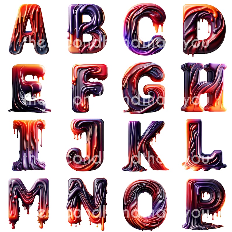 3D Letters, Alphabet Clipart, Alphabet PNG, Bundle 3D Alphabet, Candle ...