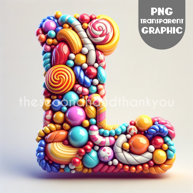 Candy Clipart, Doodle Letters, Doodle Font, 3D Letters, Alphabet PNG ...
