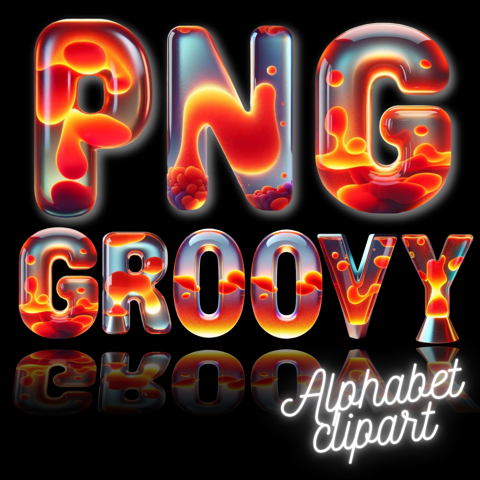 Lava Lamp Alphabet, Doodle Letters, Doodle Font, 3D Letters, Alphabet ...