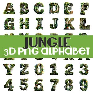 Jungle PNG, Doodle Letters, Doodle Font, 3D Letters, Alphabet PNG ...